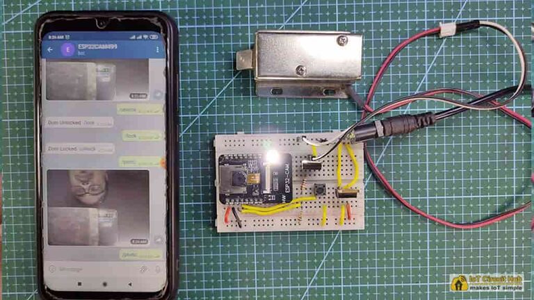 WiFi Door Lock using ESP32 CAM & Telegram - IotCircuitHub