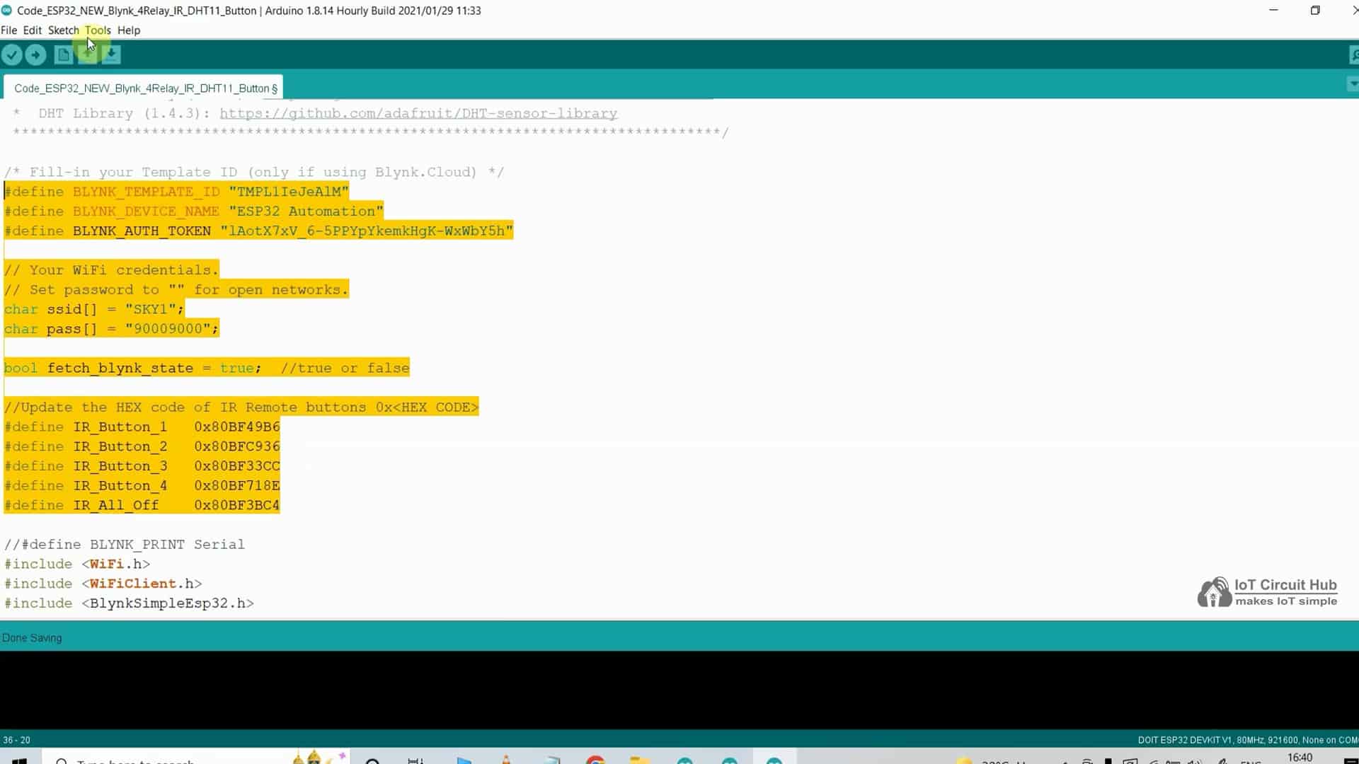 IoT Project using ESP32 with Blynk Automation - 2025