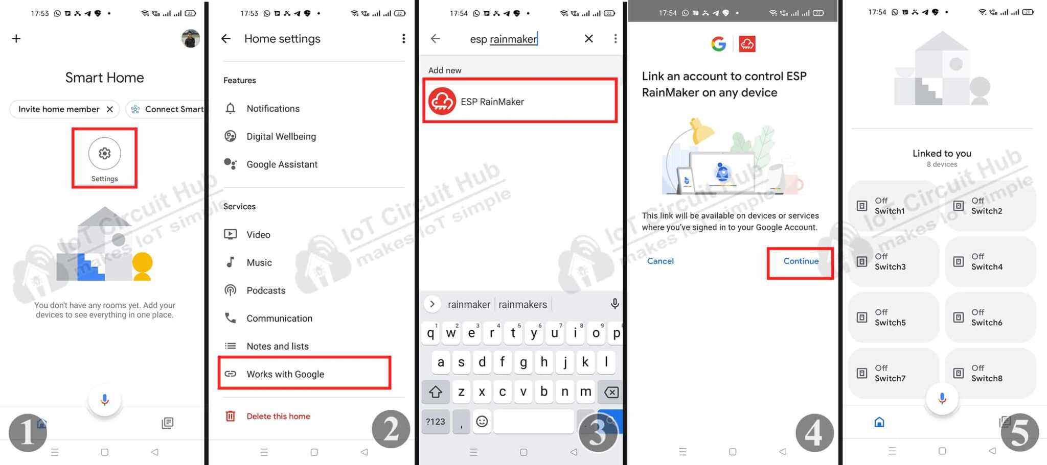 ESP RainMaker Google Home Tutorial - IotCircuitHub